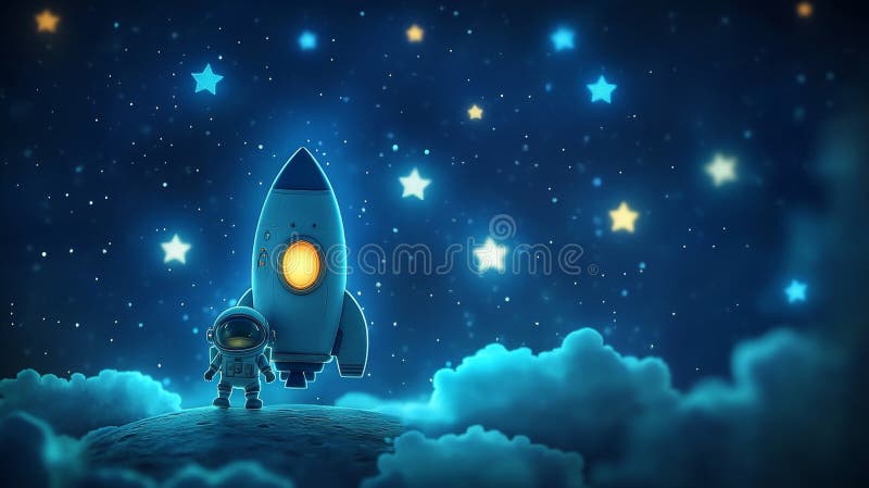 A Futuristic Spacecraft, in the Form of a Rocket, is Standing on the ...