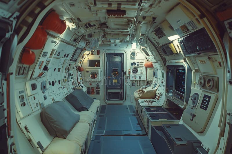 Futuristic Spacecraft Interior with Advanced Technology. Stock Image ...