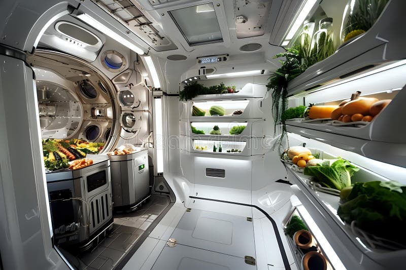 Futuristic Spacecraft Kitchen, Exploring Advanced Food Preservation and ...
