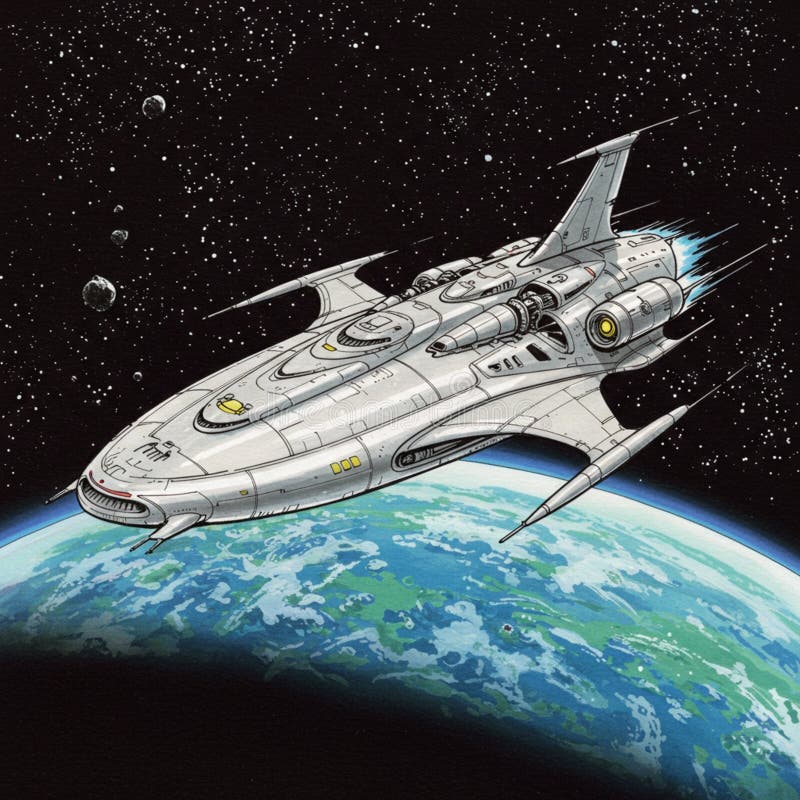 Futuristic Spacecraft with a Sleek, White Design and Aerodynamic ...