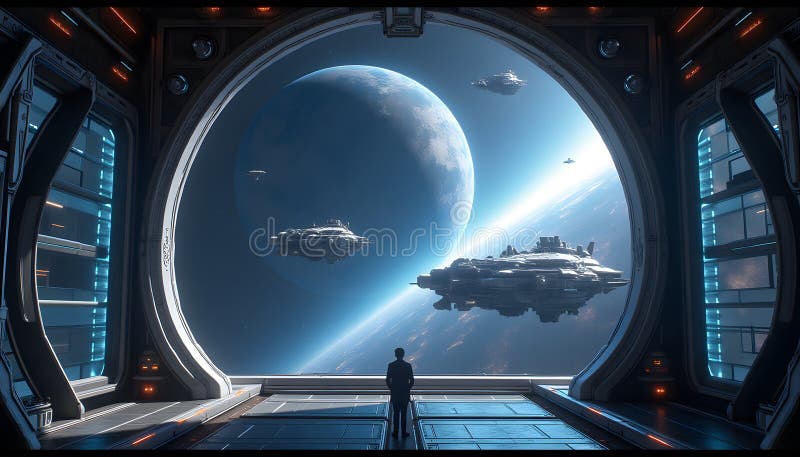 Futuristic Spacescape: Exploring Distant Worlds from a Cosmic Gateway ...