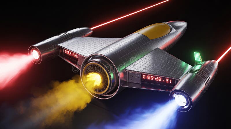 Spaceship Vibrant Laser Beams Stock Illustrations – 413 Spaceship ...