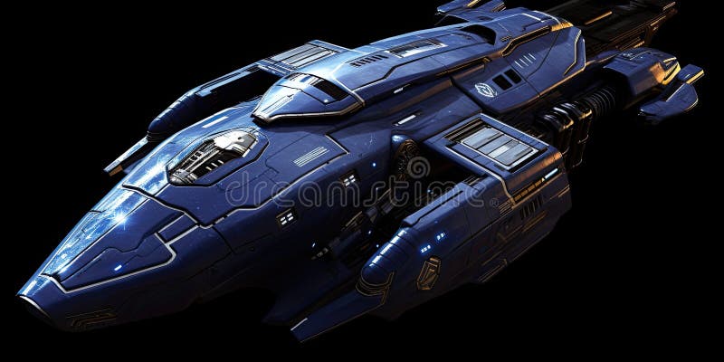 Futuristic Spaceship Blueprint. Stock Illustration - Illustration of ...