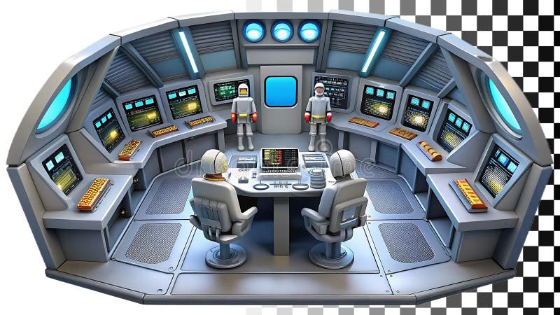 Futuristic Spaceship Bridge Command Center Interior Sci,fi Png ...