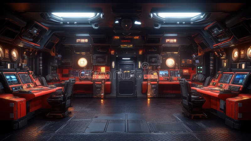 Futuristic Spaceship Bridge Stock Image - Image of communication ...