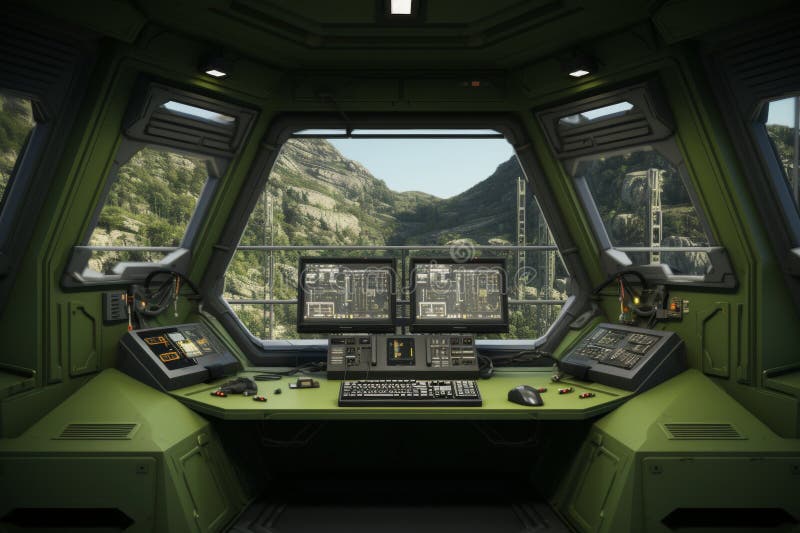 Futuristic Spaceship Cockpit with Advanced Control Panels, Concept of ...