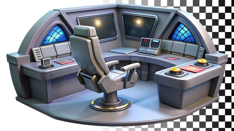 Futuristic Spaceship Cockpit Bridge Control Room Interior Png ...