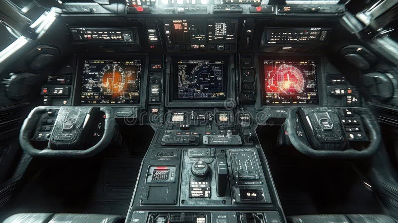 Futuristic Spaceship Cockpit Interface Stock Illustration ...