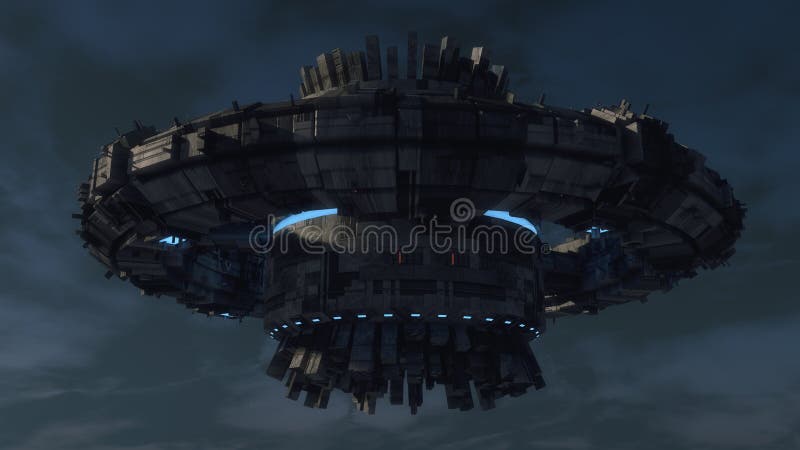 Futuristic Spaceship Concept Stock Illustration - Illustration of ...
