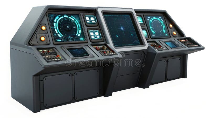 Futuristic Spaceship Control Panel Console Interface Stock ...