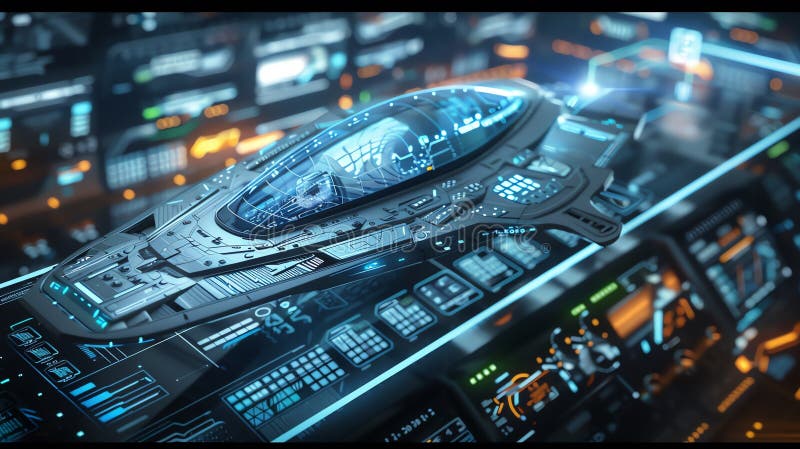 Futuristic Spaceship Control Panel Design Stock Photo - Image of ...