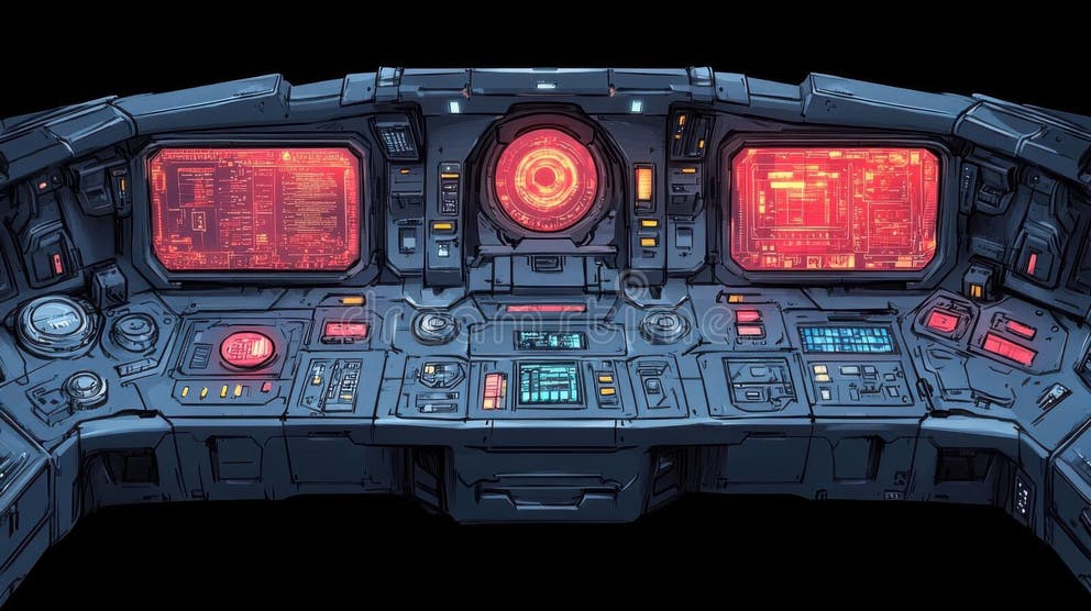 Futuristic Spaceship Control Panel Stock Photo - Image of buttons ...