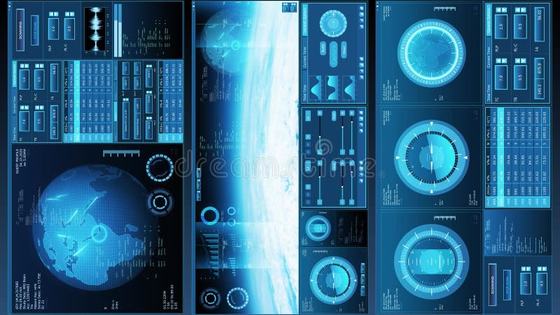 Control Panel of a Spacecraft Wallpaper Stock Illustration ...