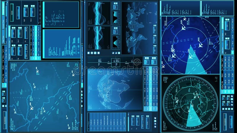 Futuristic Spaceship Control Panel Interface. Spacecraft Digital ...