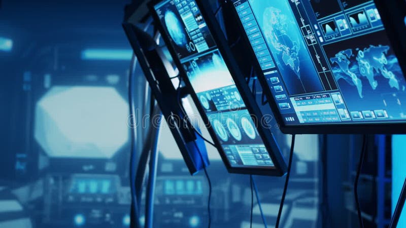 Futuristic Spaceship Control Panel Interface. Spacecraft Digital ...