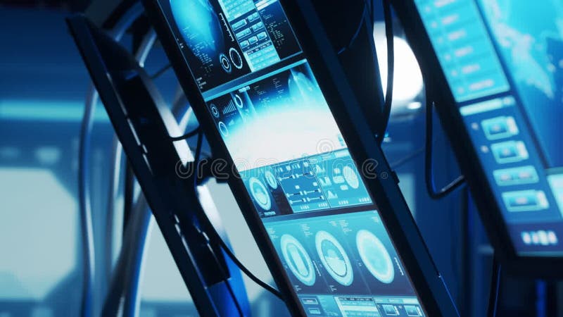 Futuristic Spaceship Control Panel Interface. Spacecraft Digital ...