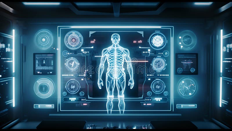 Futuristic Spaceship Control Panel Interface. Spacecraft Digital ...