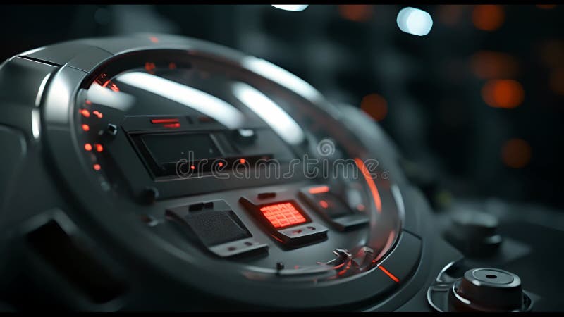 Futuristic Spaceship Control Panel Interface. Spacecraft Digital ...