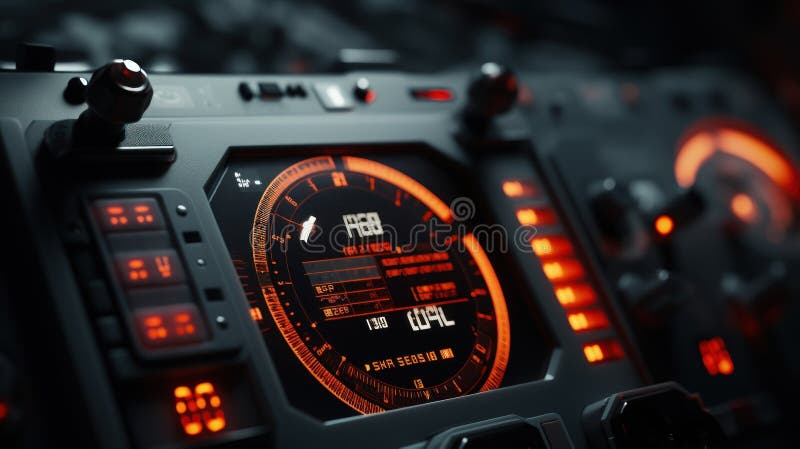 Futuristic Spaceship Control Panel Interface. Spacecraft Digital ...