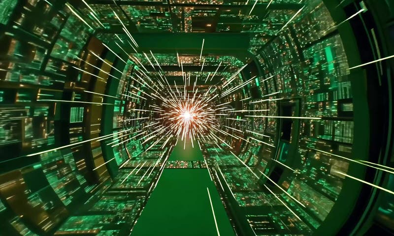 Futuristic Spaceship Corridor Hyperdrive Light Speed Travel Stock Video ...