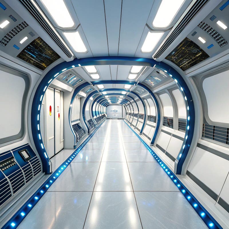Futuristic Spaceship Corridor on Transparent Background Stock ... Futuristic Spaceship Corridor on Transparent Background Stock ...