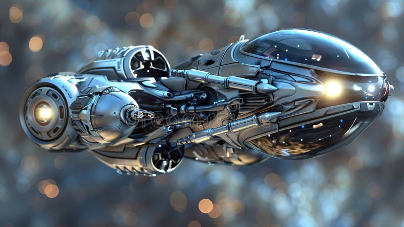 Futuristic Spaceship Design Stock Illustration - Illustration of ...