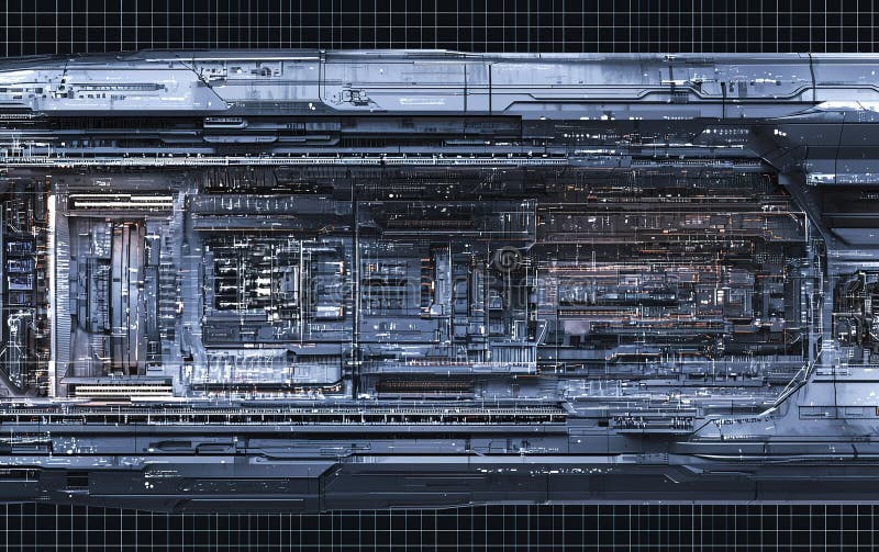 A Futuristic Spaceship Design Featuring Intricate Details and a Complex ...