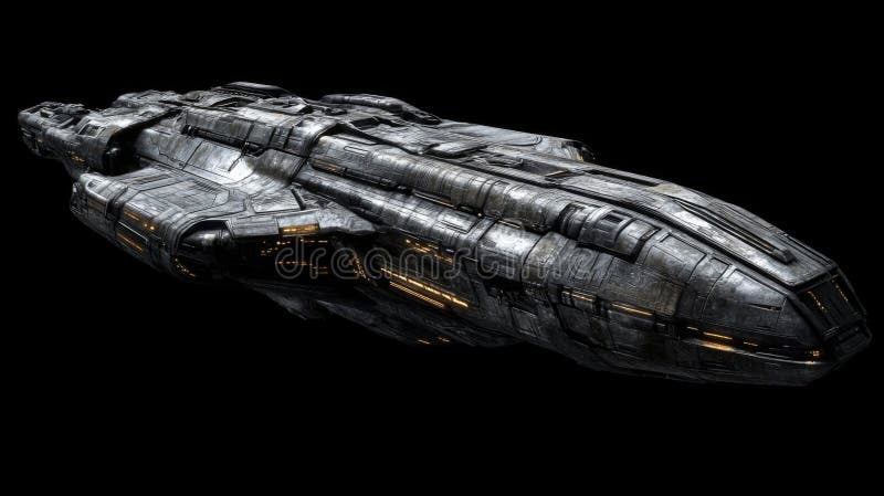Futuristic Spaceship Design Sleek Grey Metallic Hull Stock Illustration ...