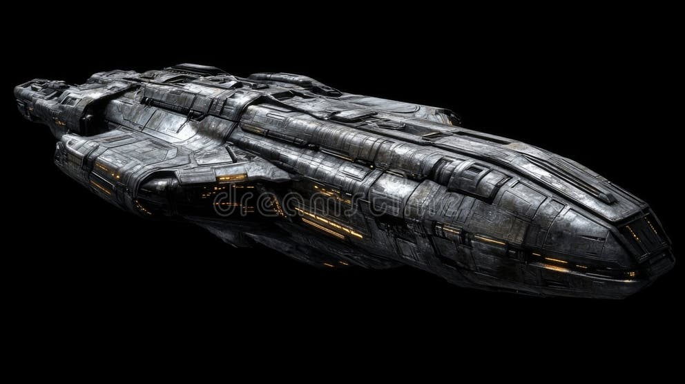 Futuristic Spaceship Design Sleek Grey Metallic Hull Stock Illustration ...