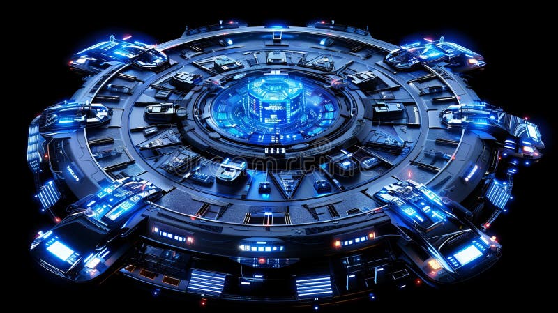 Futuristic Spaceship Docking Station: Sci-Fi Tech Hub, Cyberpunk Design ...