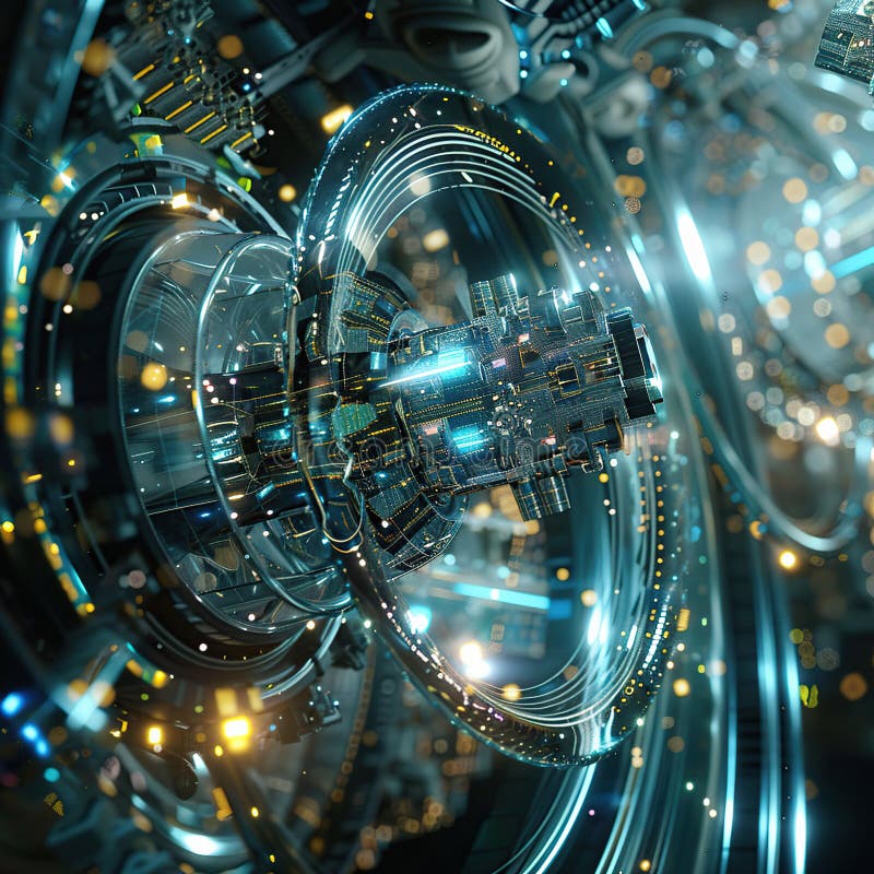 Futuristic Spaceship Engine Core Detail Stock Illustration ...