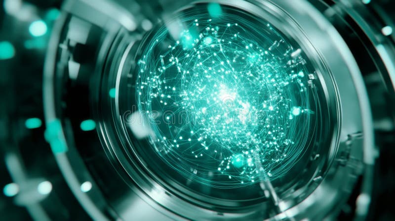 A Futuristic Spaceship Engine Features a Glowing Energy Beam, Intricate ...