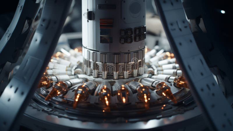 A Futuristic Spaceship Engine with Multiple Metallic Components and ...