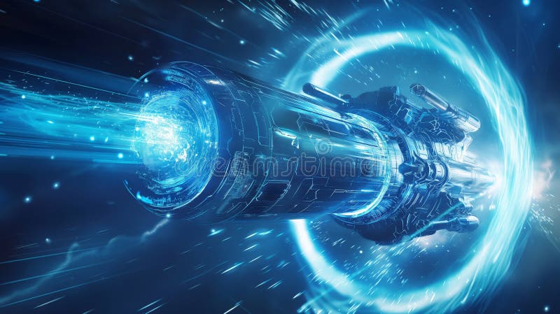Futuristic Spaceship Entering a Wormhole Stock Image - Image of cosmic ...