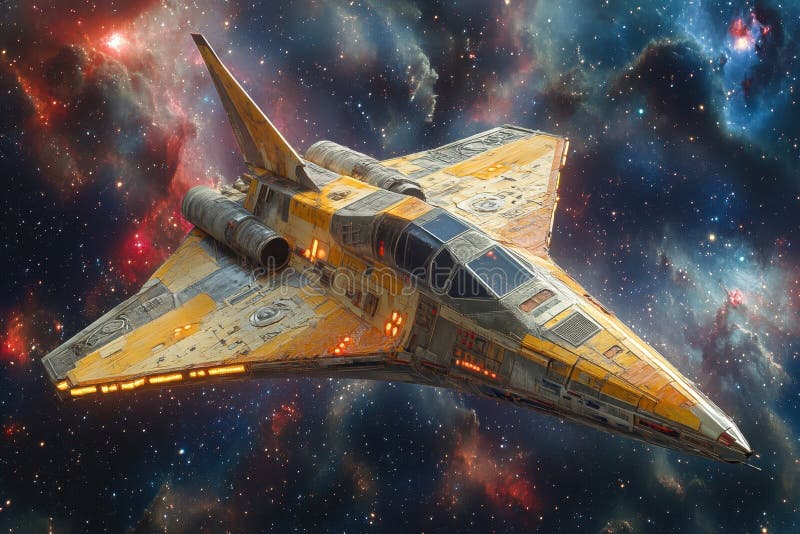 Futuristic Spaceship Exploring the Depths of Outer Space with Vibrant ...