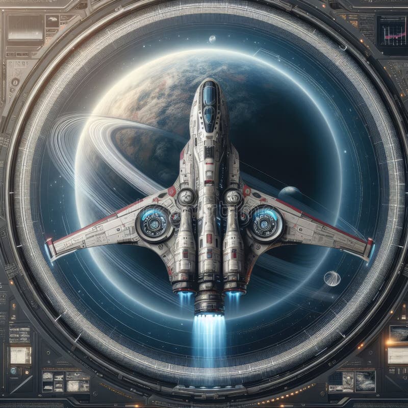 Futuristic Spaceship Exploring the Outer Space Stock Image - Image of ...