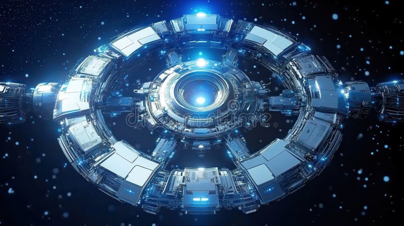 Futuristic Spaceship Exploring the Universe, Science Fiction Concept ...