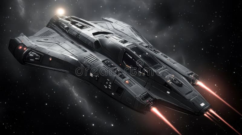 Futuristic Spaceship Exploring the Universe, Science Fiction ...