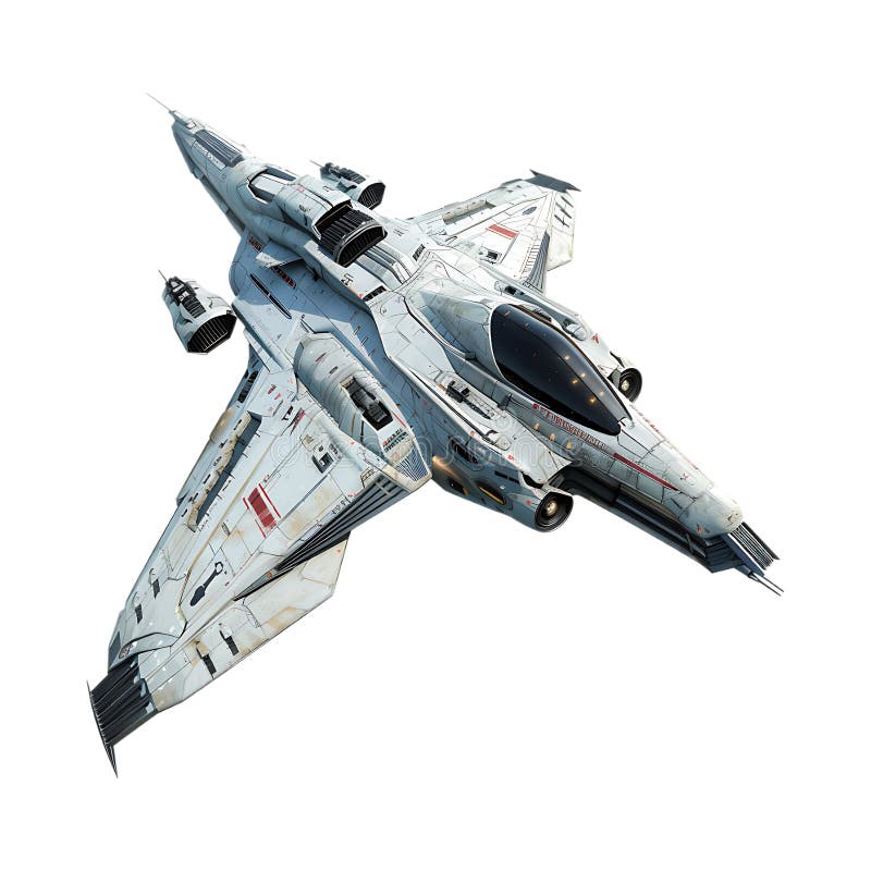 Futuristic Spaceship or Fighter Jet on Transparent Background - Ai ...