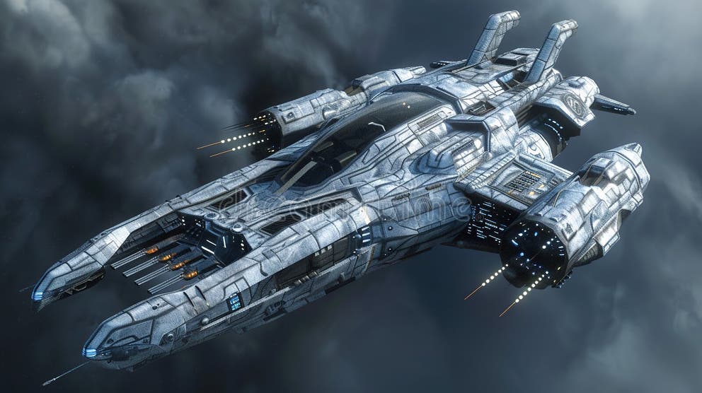 Bright and Bold Spaceship Concept Stock Illustration - Illustration of ...