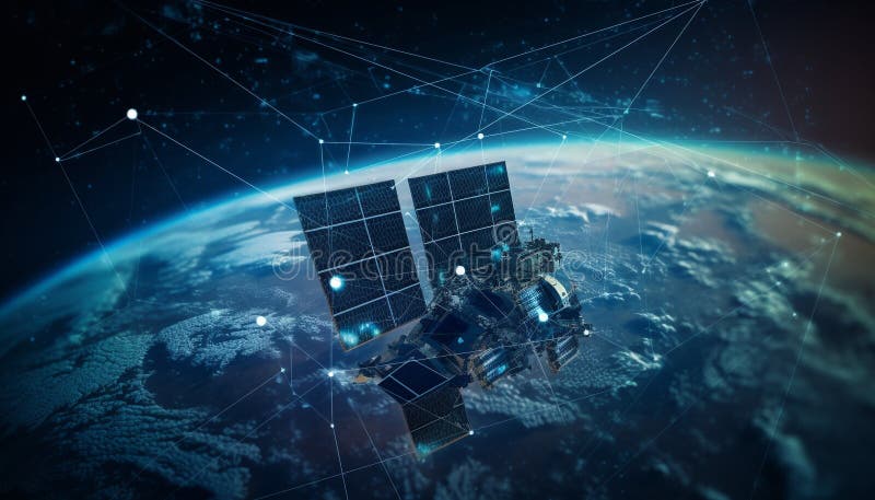 Futuristic Spaceship Flying through Deep Space, Glowing with Abstract ...