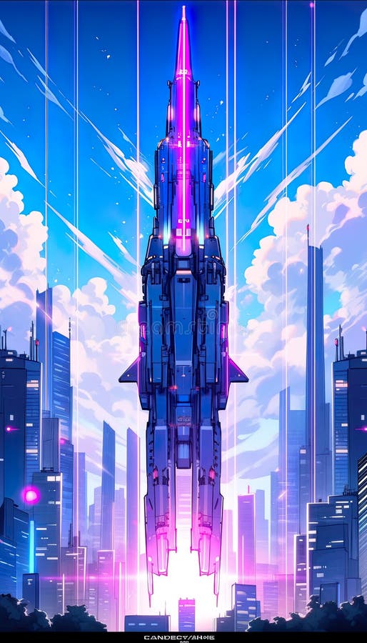 A Spaceship Flying through a Space Filled with Stars. Generative AI ...