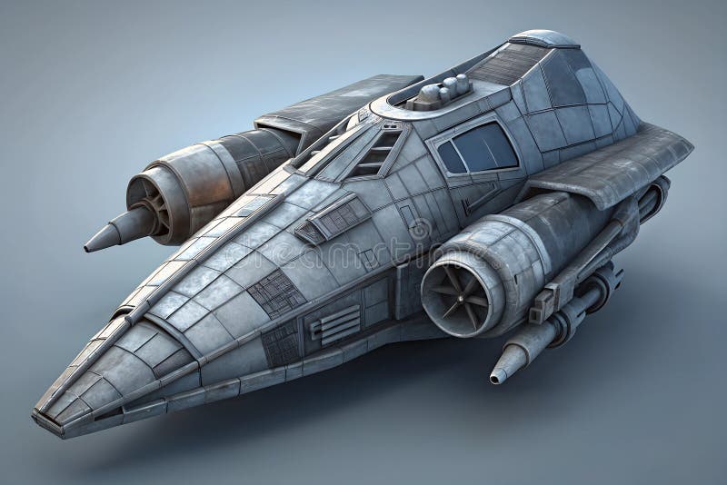 Futuristic Spaceship Illustration – Sleek Starcraft Design with ...