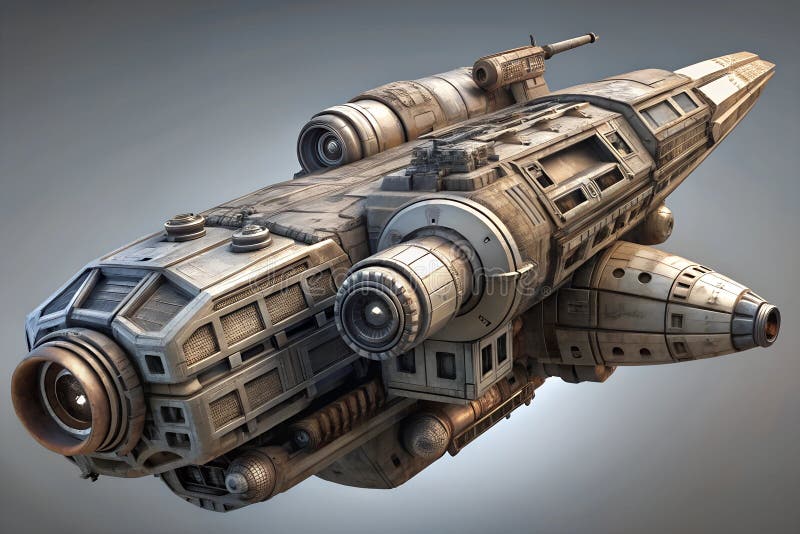 Futuristic Spaceship Illustration – Sleek Starcraft Design with ...