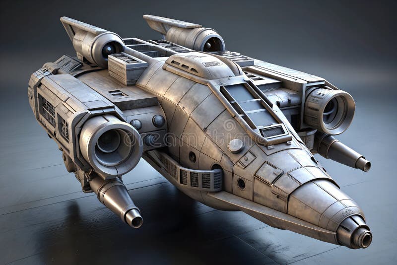 Futuristic Spaceship Illustration – Sleek Starcraft Design with ...