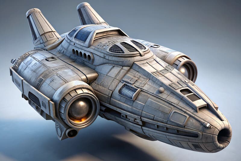 Futuristic Spaceship Illustration – Sleek Starcraft Design with ...