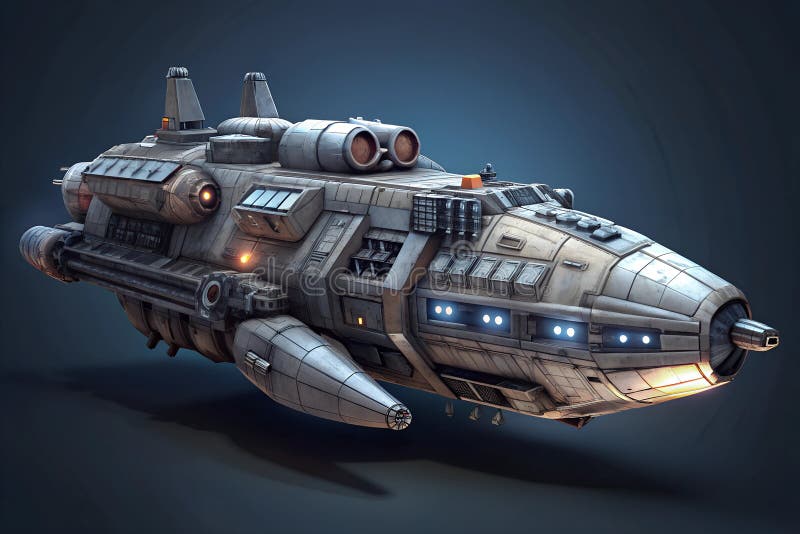 Futuristic Spaceship Illustration – Sleek Starcraft Design with ...