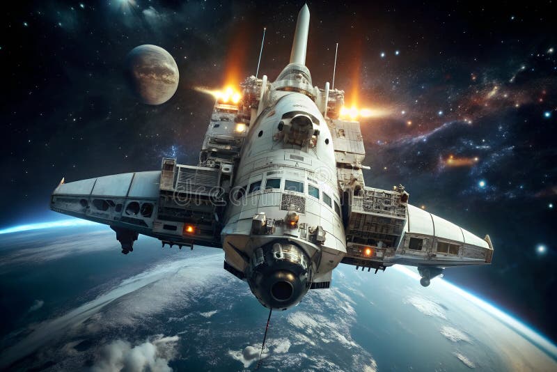 Futuristic Spaceship Illustration – Sleek Starcraft Design with ...