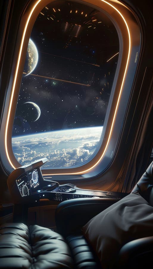 Futuristic Spaceship Interior Featuring Comfy Seating, High Tech ...