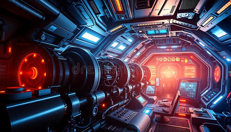 Futuristic Spaceship Interior, Science Fiction Setting and Advanced ...